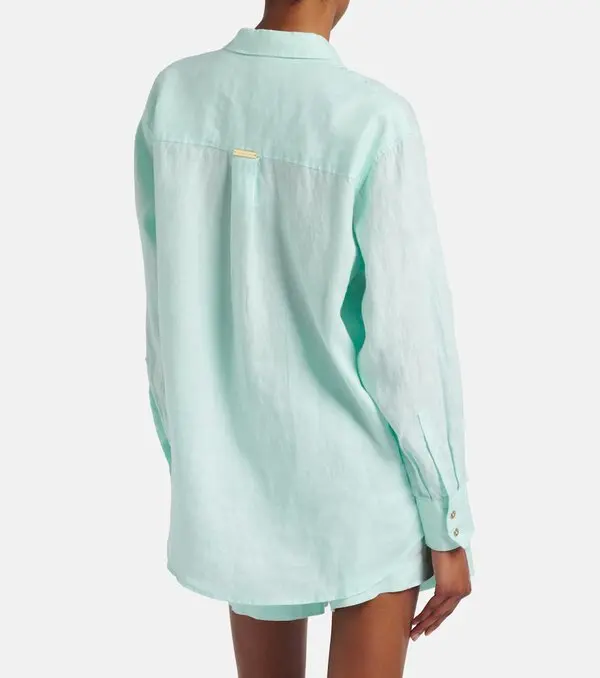 Heidi Klein Corfu Linen Shirt - Blue