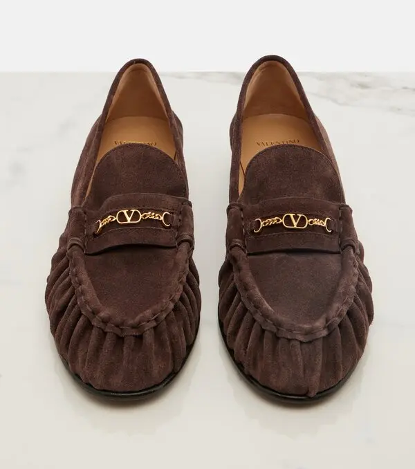 Valentino Garavani Vlogo Suede Loafers