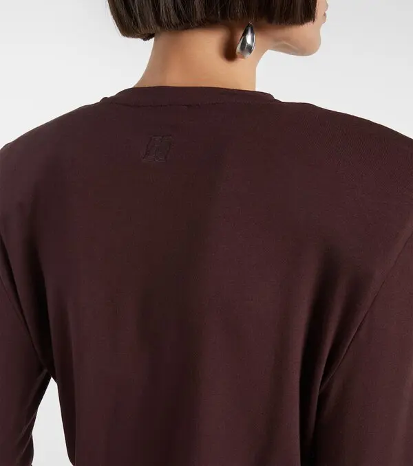 Magda Butrym Cotton-blend Top With Front Knot Detailing - Brown