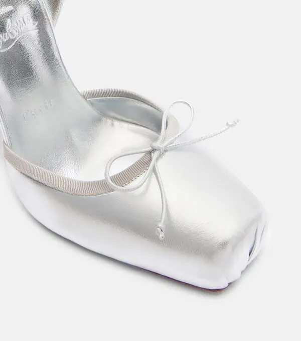 CHRISTIAN LOUBOUTIN Cassia Metallic Leather Pumps - Silver