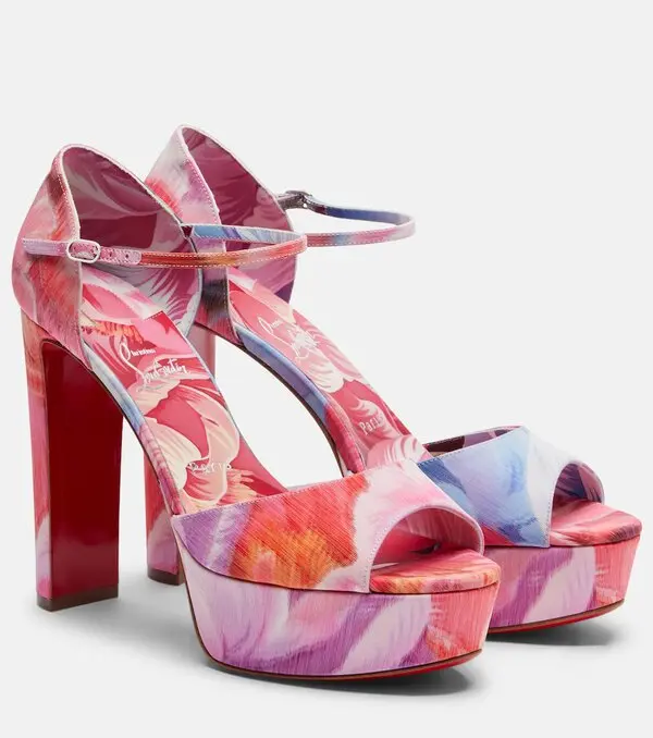 CHRISTIAN LOUBOUTIN Floral Platform Sandals - Multicoloured