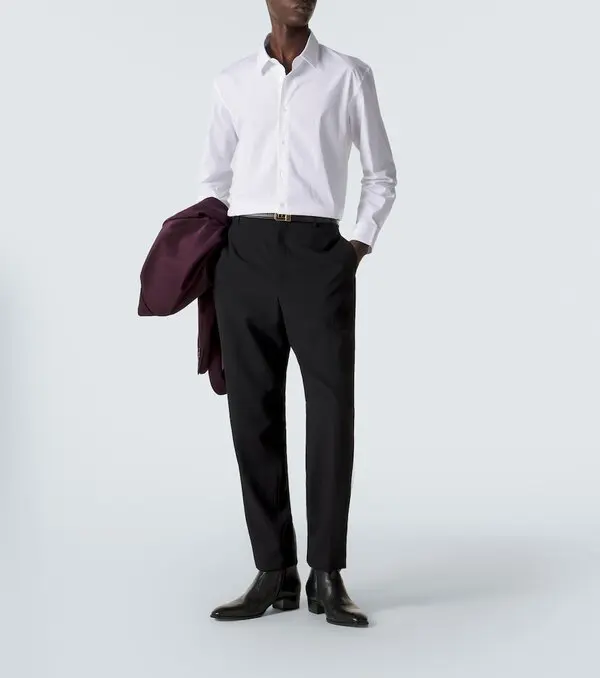 Saint Laurent Cassandre Cotton-blend Poplin Shirt