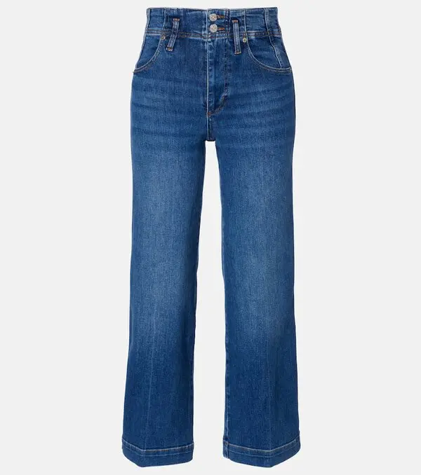 FRAME Seamed Cropped Wide-leg Jeans
