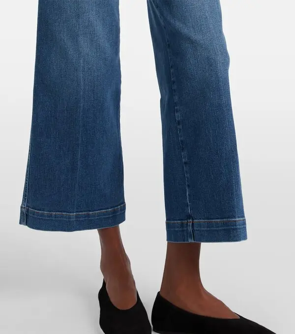 FRAME Seamed Cropped Wide-leg Jeans