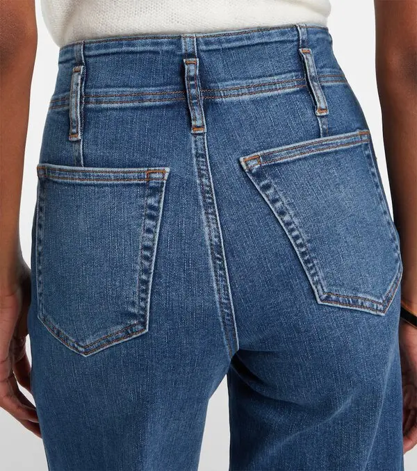 FRAME Seamed Cropped Wide-leg Jeans