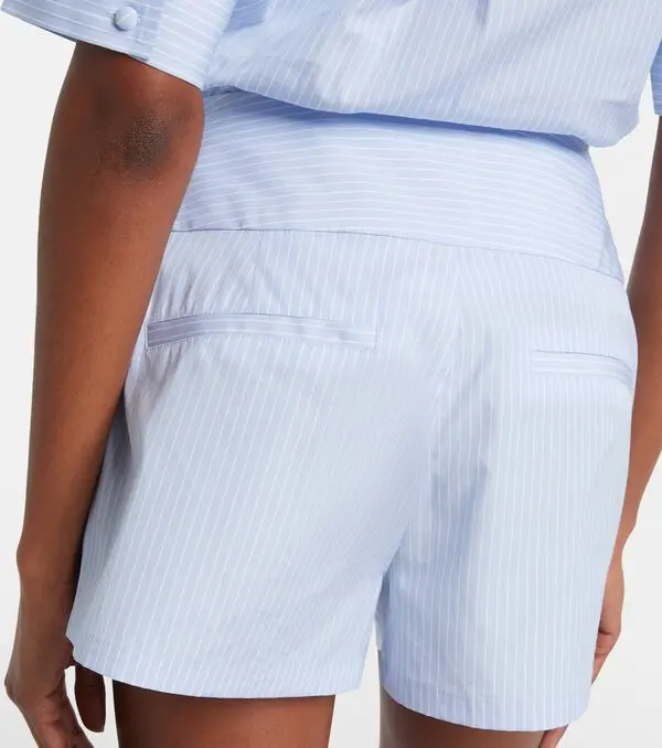 FRAME Harbor Striped Cotton Poplin Shorts