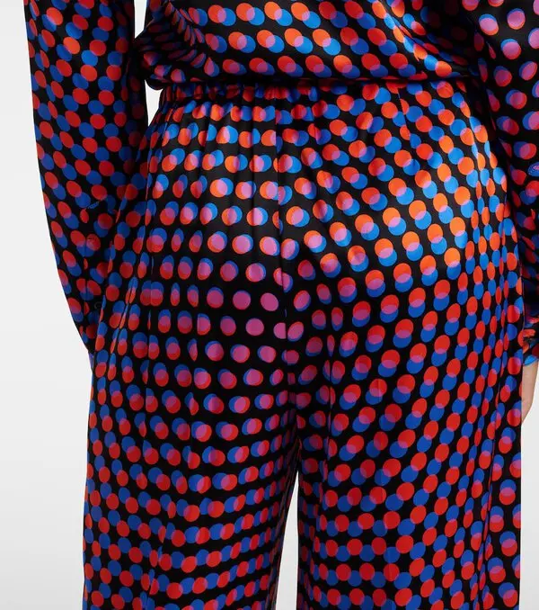 Dries Van Noten Polka-dot Silk Wide-leg Trousers - Black