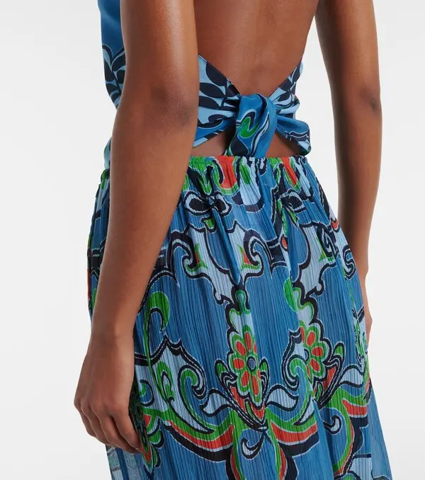 Etro Printed Wide-leg Silk Blend Trousers