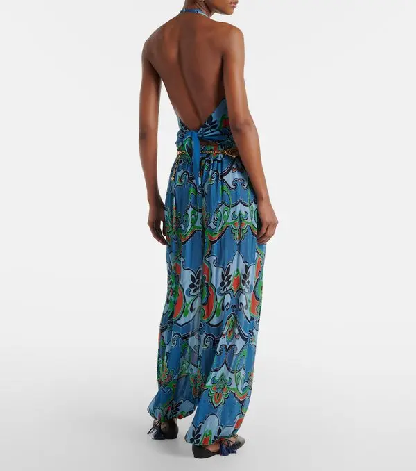 Etro Printed Wide-leg Silk Blend Trousers