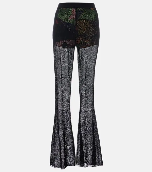 Etro Cotton Lace Flared Trousers