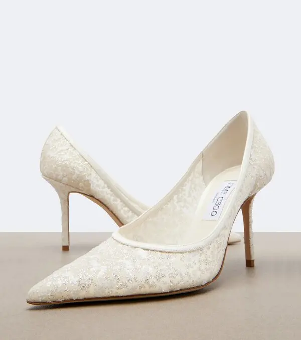 JIMMY CHOO Love Embroidered Tulle Pumps