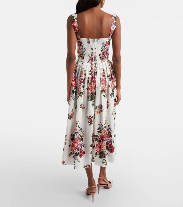 Dolce & Gabbana Floral Cotton Bustier Dress