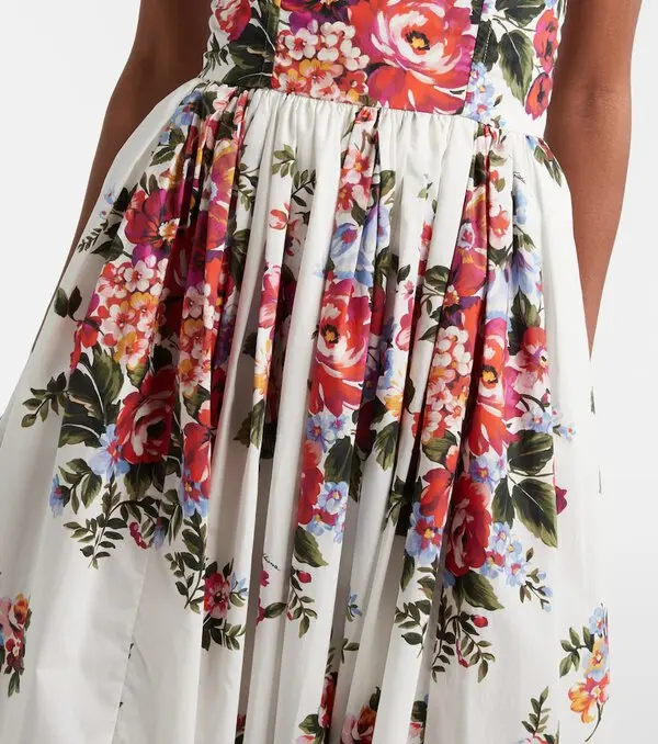 Dolce & Gabbana Floral Cotton Bustier Dress