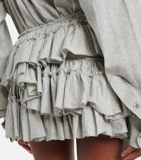 Dries Van Noten Ruffled Asymmetric Miniskirt