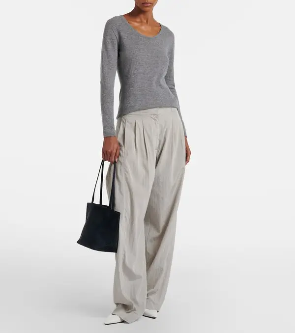 THE ROW Park Edge Medium Suede Tote Bag - Blue