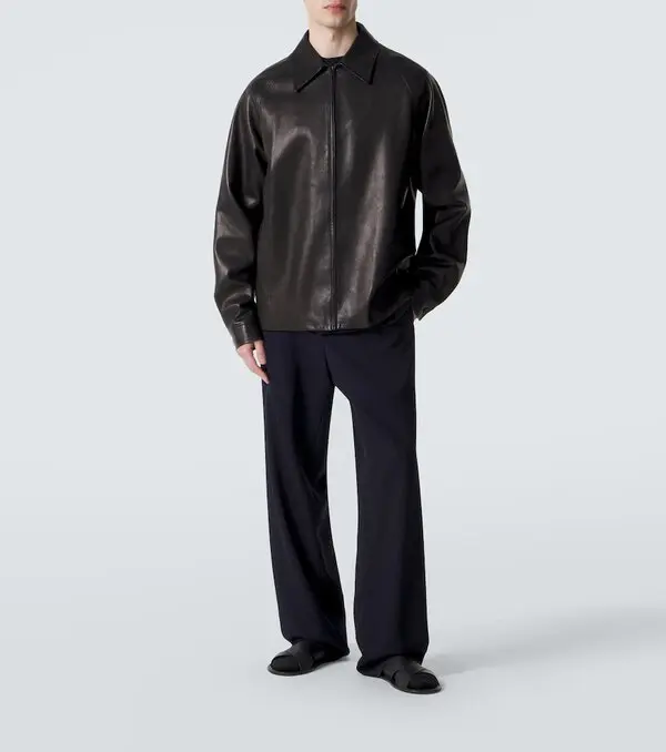 THE ROW Mount Leather Jacket - Black