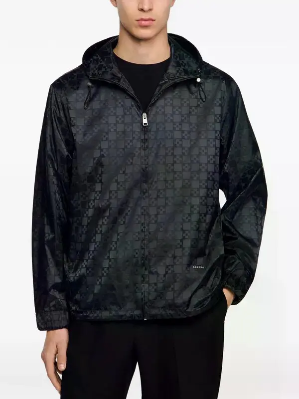 Sandro Checked Zip-up Jacket
