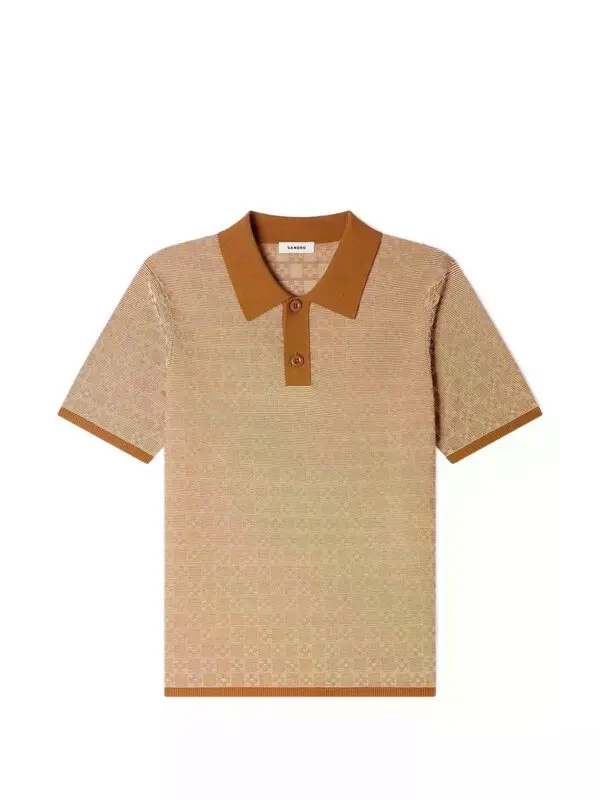 Sandro Square Cross Polo Shirt - Neutrals