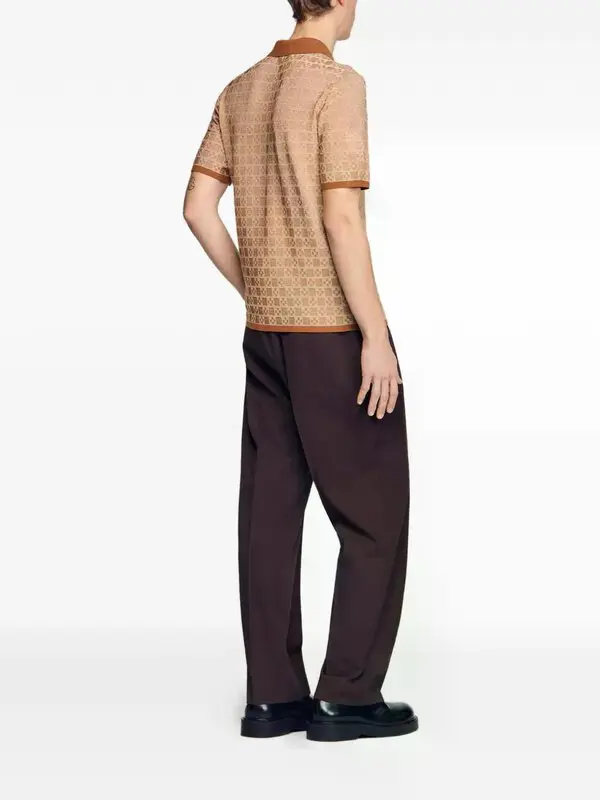 Sandro Square Cross Polo Shirt - Neutrals