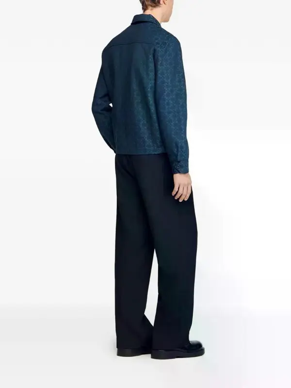 Sandro Square Pattern Zip Jacket