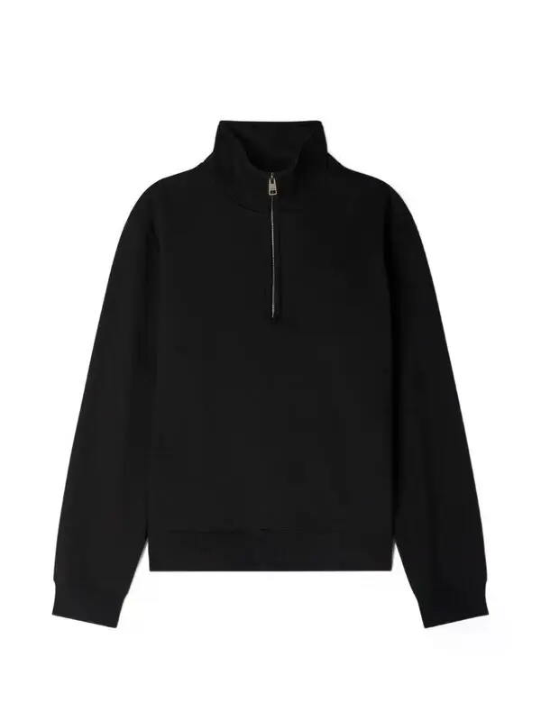 Sandro Cotton Zip-up Sweatshirt - Black