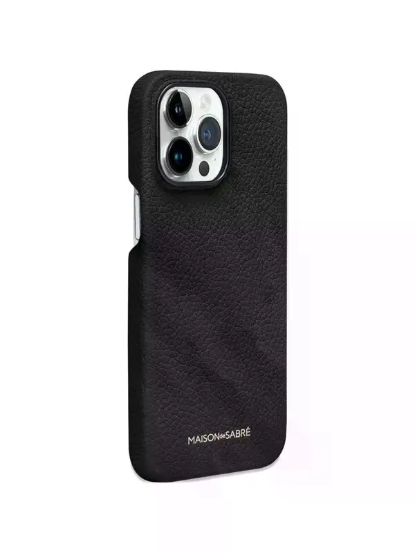 MAISON DE SABRE Leather Iphone 15 Pro Max Phone Case - Black