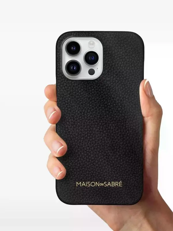 MAISON DE SABRE Leather Iphone 15 Pro Max Phone Case - Black