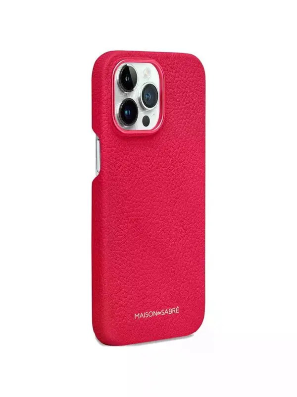 MAISON DE SABRE Textured-leather Iphone 15 Pro Phone Case - Pink