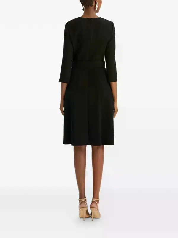 Oscar De La Renta Split-sleeve Wool-blend Midi Dress