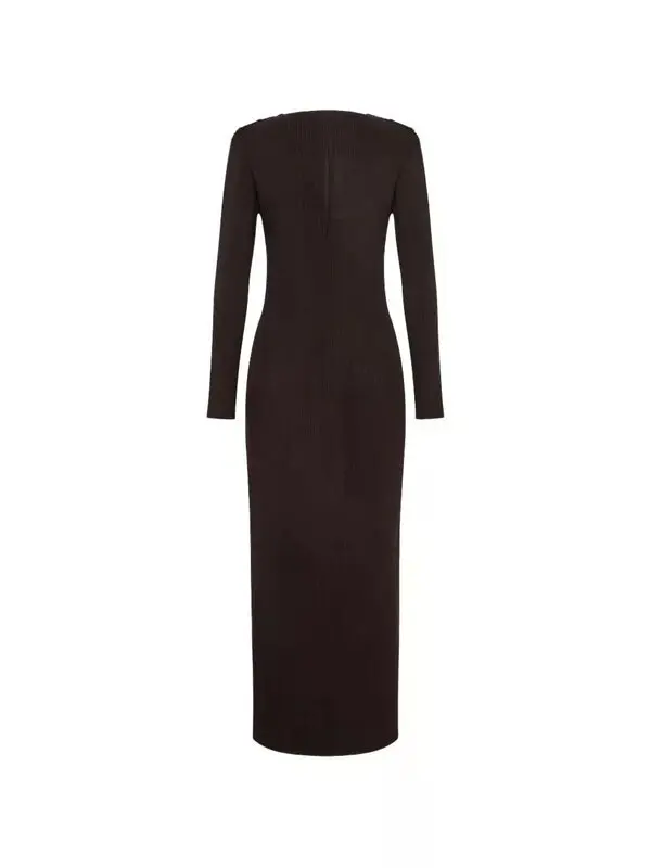 BLAZÉ MILANO Button-embellished Ribbed Midi Dress