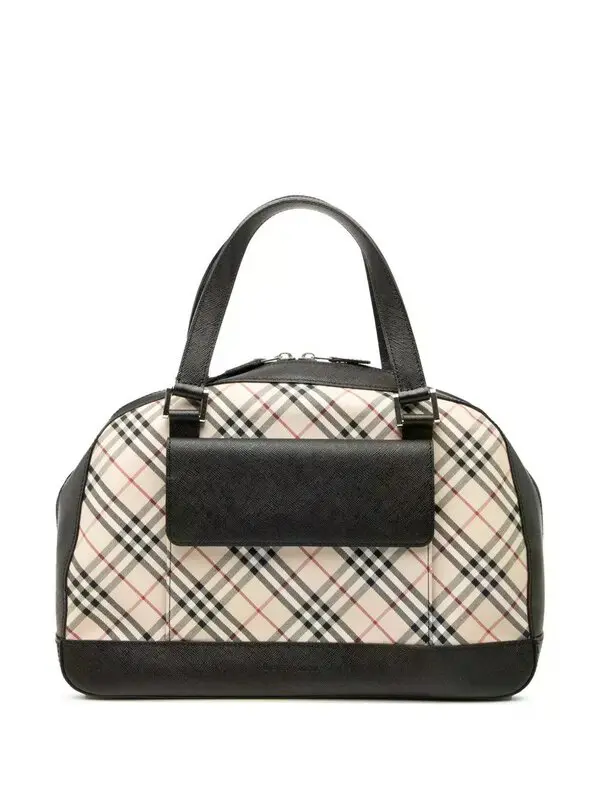 Burberry Nova Check Canvas Handbag - Brown