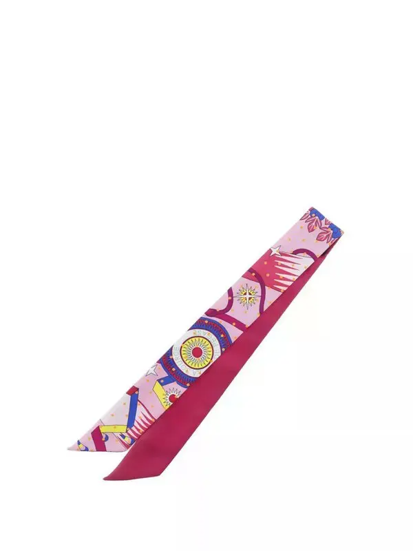 Hermès 2000-2025 Plumetis Silk Twilly Scarf Scarves - Pink