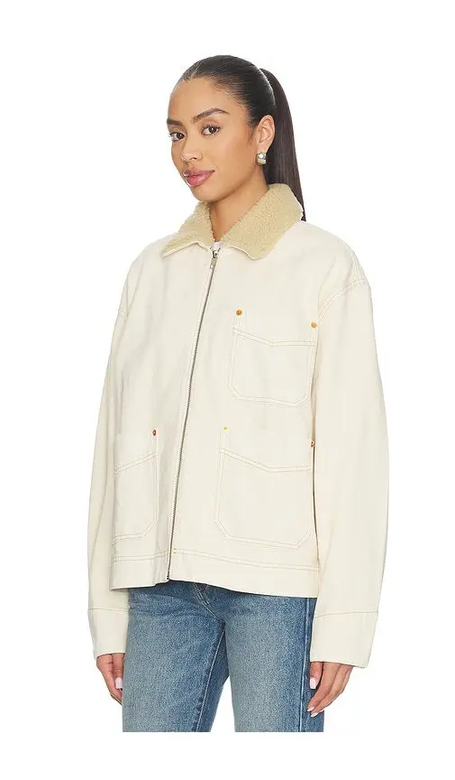 SLVRLAKE Casey Square Worker Jacket - Cream