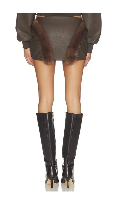 OW Bela Faux Fur Mini Skirt