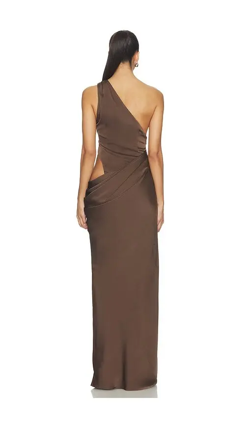 Misha Collection Isadora Satin Maxi Dress - Brown