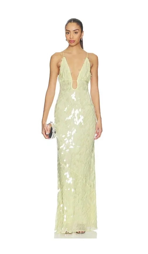 Misha Collection The Sapphire Sequin Gown - Lemon