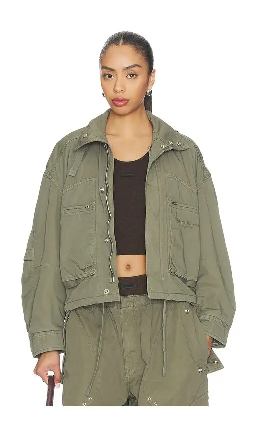 Alexander Wang Cargo Jacket With Articulated Pockets - Army