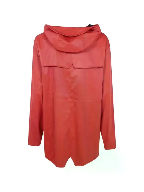 Rains Hooded Jacket With Press-stud Fastening - Red
