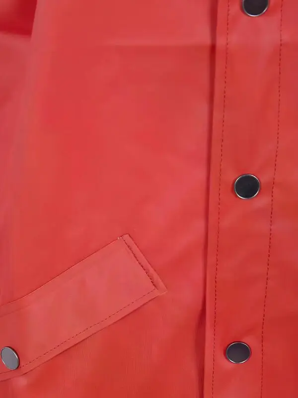 Rains Hooded Jacket With Press-stud Fastening - Red