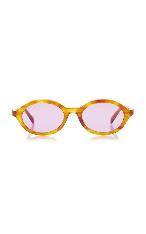 Gucci Round Frame Acetate Sunglasses - Brown