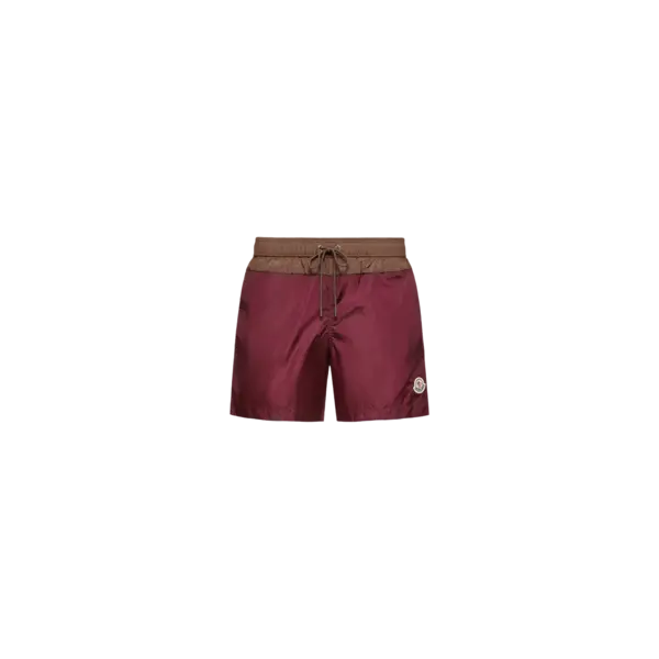 Moncler Contrast Swim Shorts - Red