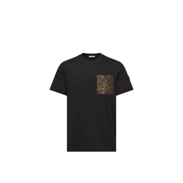 Moncler Paisley Print Cotton T-shirt - Blue
