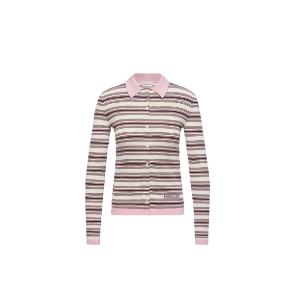 Moncler Cotton Crêpe Polo Shirt With Striped Pattern - Multicolour