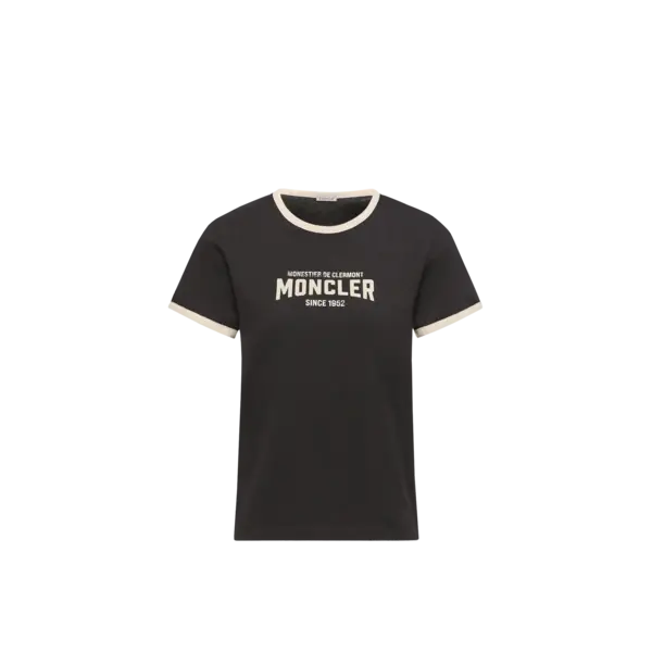 Moncler Flocked Logo Jersey T-shirt - Black