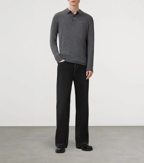 ALLSAINTS Merino Wool Mode Polo Shirt