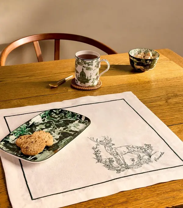 Harrods Bone China Toile Mug - Green