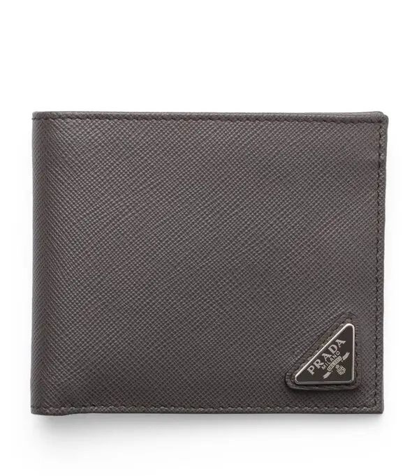 Prada Saffiano Leather Bifold Wallet - Grey
