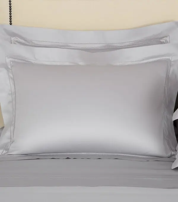 Frette Doppio Ajour Oxford Pillowcase - Grey