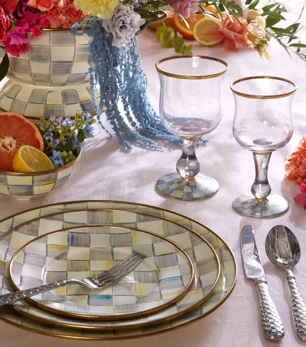 MACKENZIE-CHILDS Sterling Check Dinner Plate - Silver