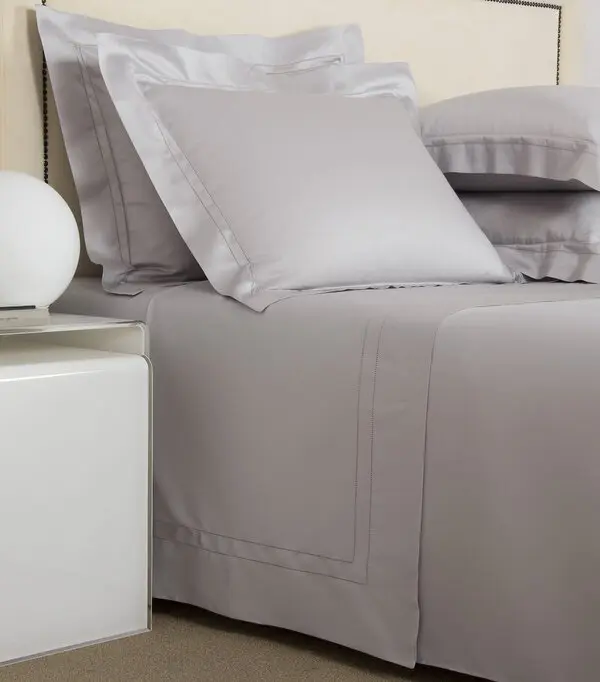 Frette Doppio Ajour Super King Flat Sheet Set - Grey